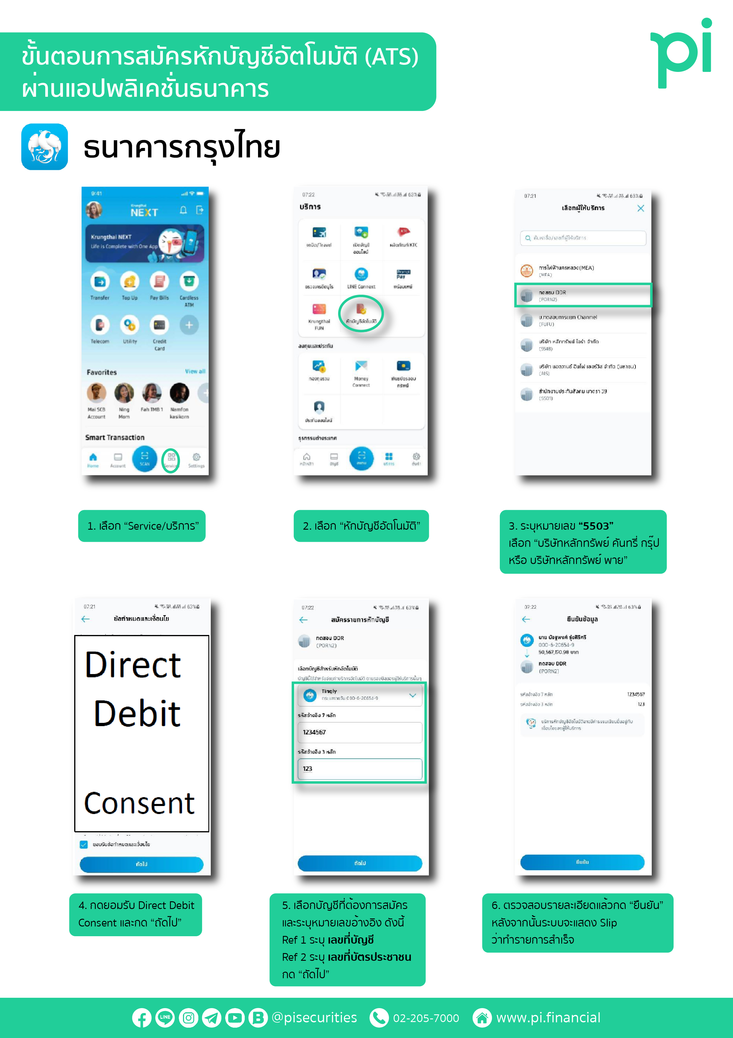 ขั้นตอนการสมัครหักบัญชีอัตโนมัติ (ATS) ผ่านแอปธนาคารกรุงไทย (KTB) – ยินดีต้อนรับเข้าสู่ Pi ...